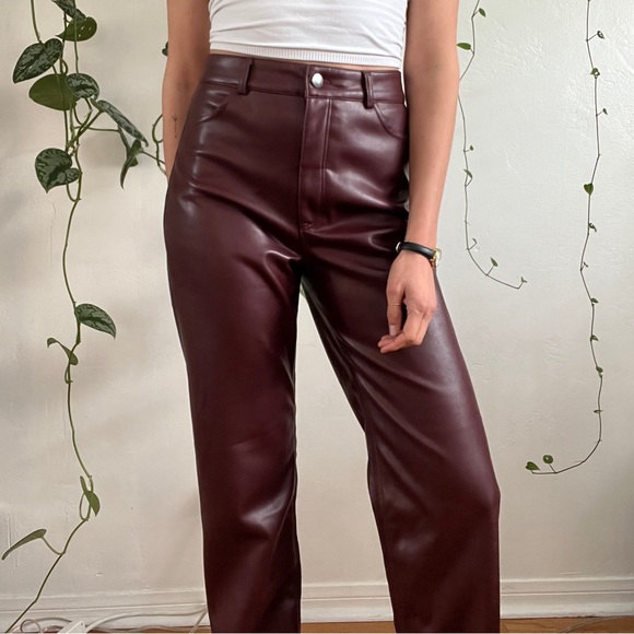 Dynamite | Pants & Jumpsuits | Dynamite Gisele Leather Burgundy ...